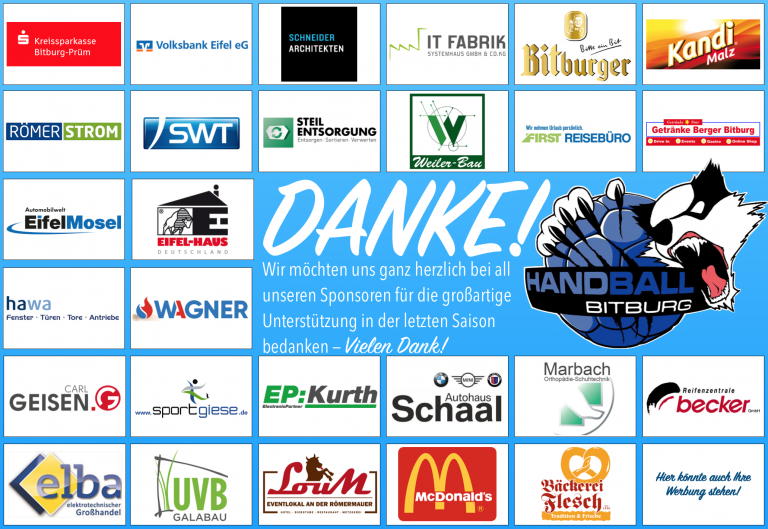 Vielen Dank an unsere Sponsoren - Handball Bitburg